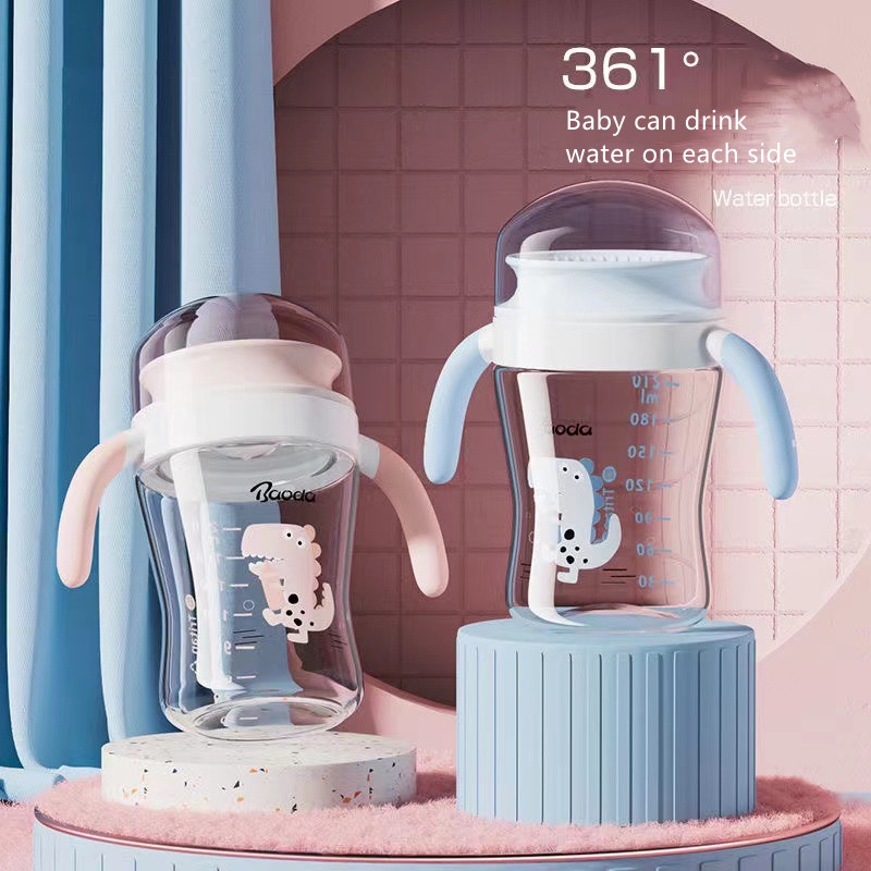 Cốc Tập Uống Nước Bằng Nhựa 210Ml Không Đổ 360 Độ Kèm Tay Cầm Tiện Dụng Cho Bé | Shopee Việt Nam