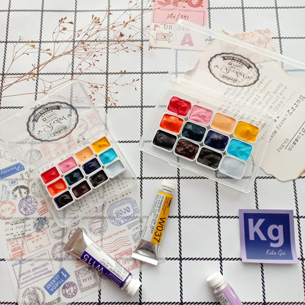 Màu nước Holbein Pocket set đặc biệt 12 Nanakami Yufushi Lemon Shigure ...