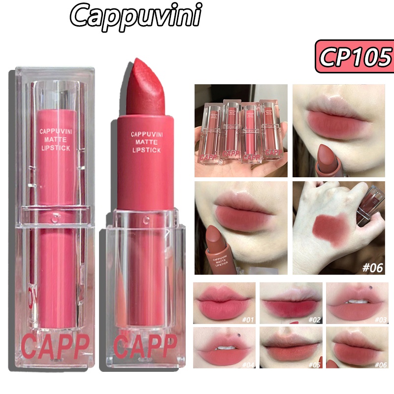 Son lì CAPPUVINI lâu trôi thiết kế vỏ trong suốt 3.5g | Shopee Việt Nam