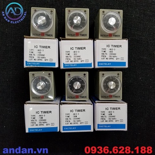 Rơ le thời gian, Relay timer, Rơle hẹn trễ CKC AH3-3 220VAC 24VDC 10S 30S 60S 10M 30M 60M ...