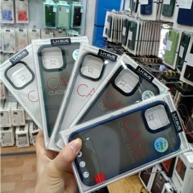 Ốp lưng likgus nhám viền màu iPhone 16 15 pro max/15 pro/14 pro max/14/ ...