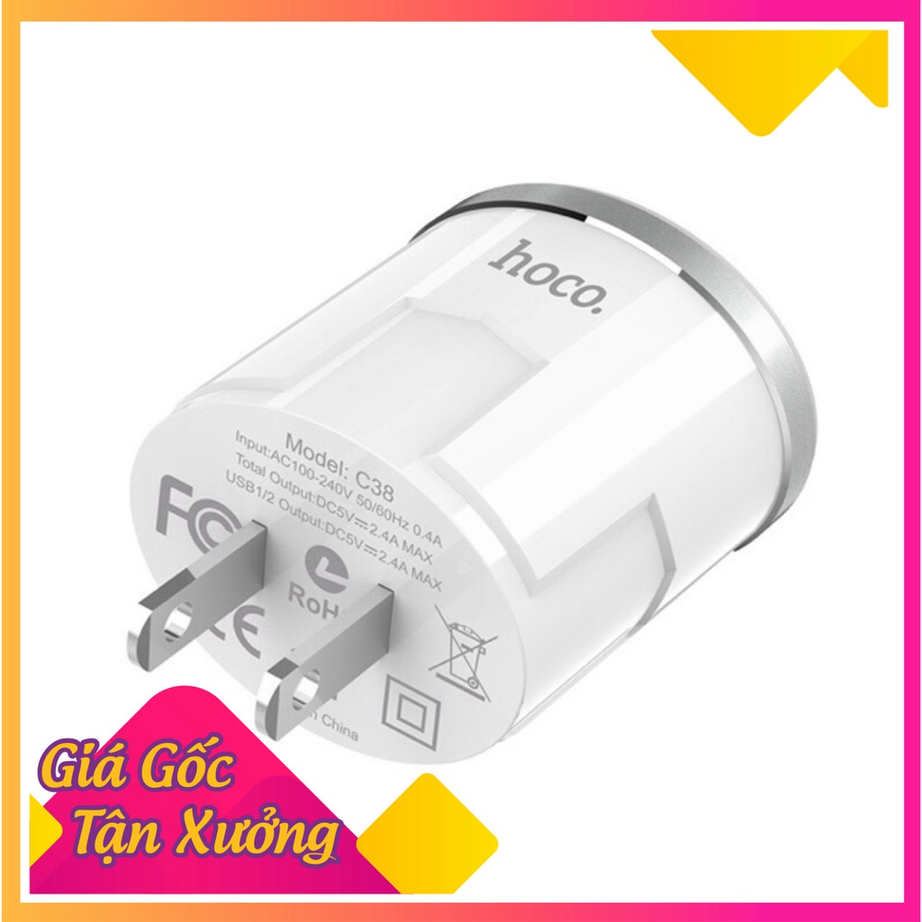 Củ sạc hoco C38 hỗ trợ sạc nhanh 2 cổng sạc - hàng chính hãng | Shopee ...