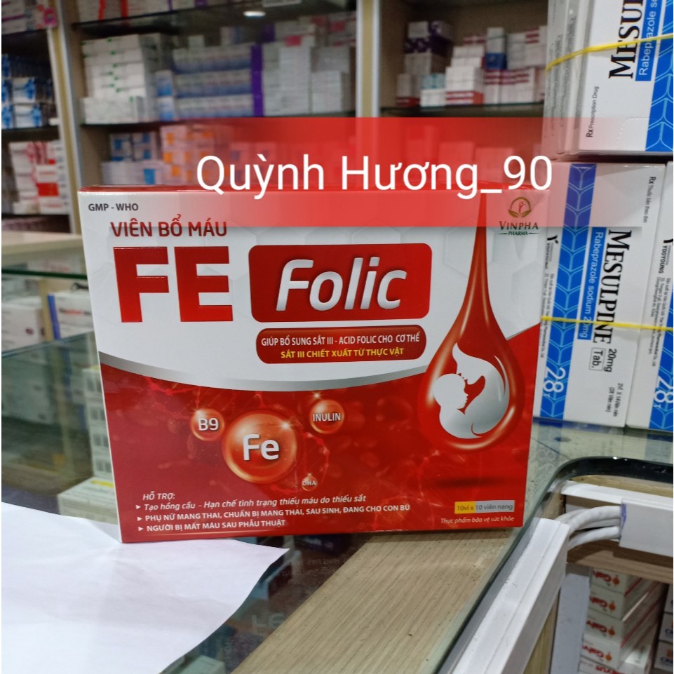 Viên bổ máu FEFOLIC giúp bổ sung sắt III và acid folic cho cơ thể ( FE ...