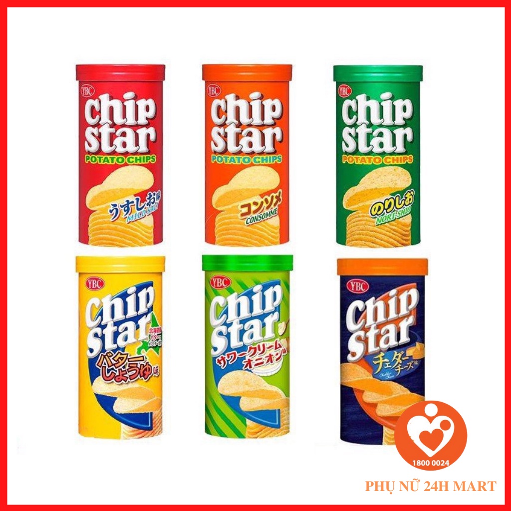 Bánh Snack Khoai tây YBC Chip Star Nhật 6 vị hộp 50g [HSD 7/2025] | Shopee Việt Nam