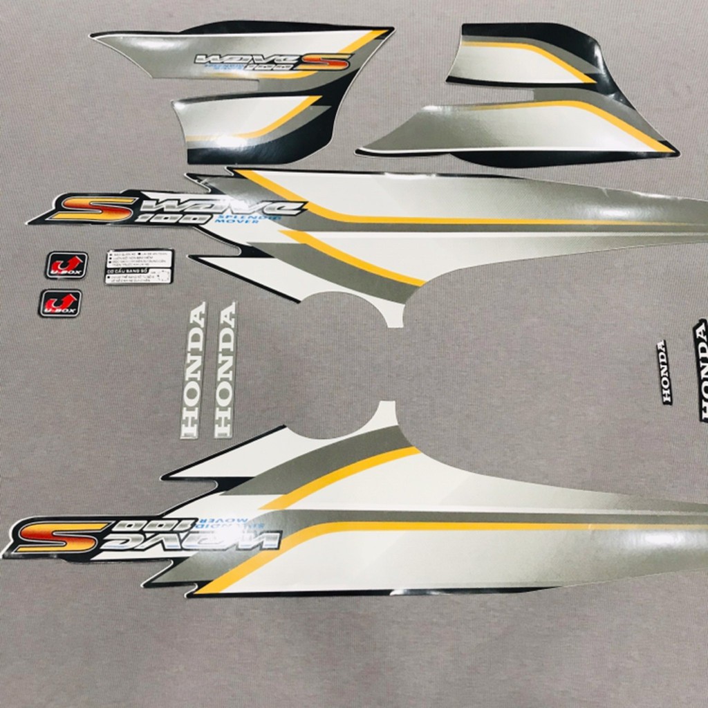 Trọn bộ tem rời dán xe máy Honda Wave S 100 wave s100 màu Xám | Shopee ...