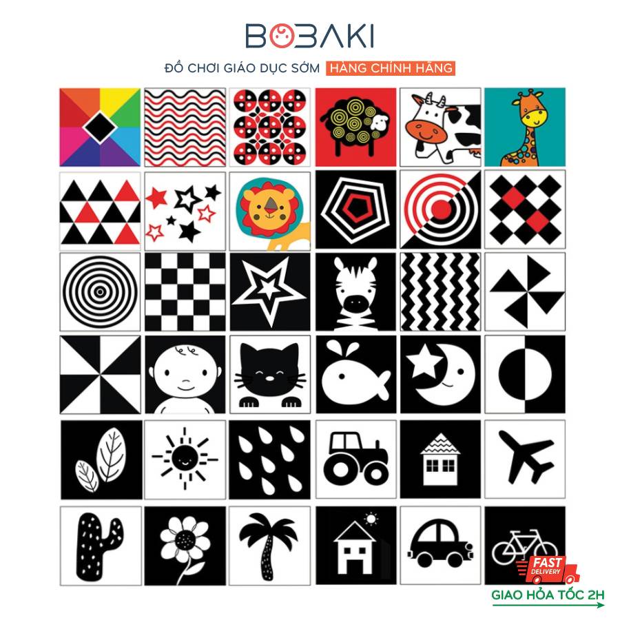 Thẻ dán tường kích thích thị giác đồ chơi cho bé phát triển giác quan ...