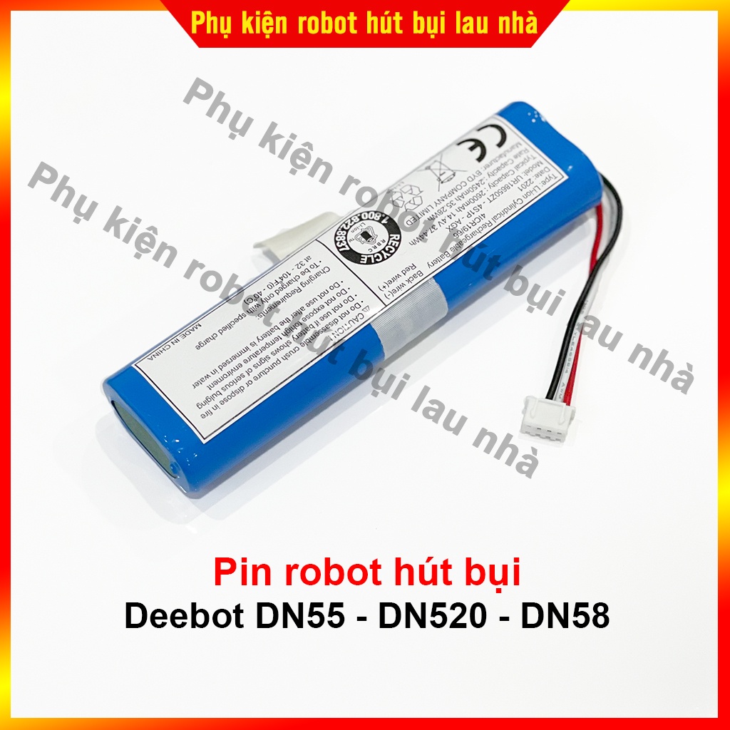Pin robot hút bụi Deebot DN55 - DN520 - DN58 - Bảo hành 3 tháng (Lỗi 1 ...