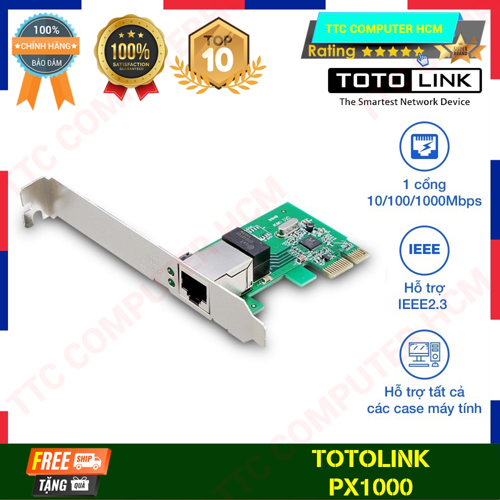 TOTOLINK PX1000 | PX1000 - Card mạng PCI-e Gigabit - HÀNG CHÍNH HÃNG TTC COMPUTER HCM | Shopee ...