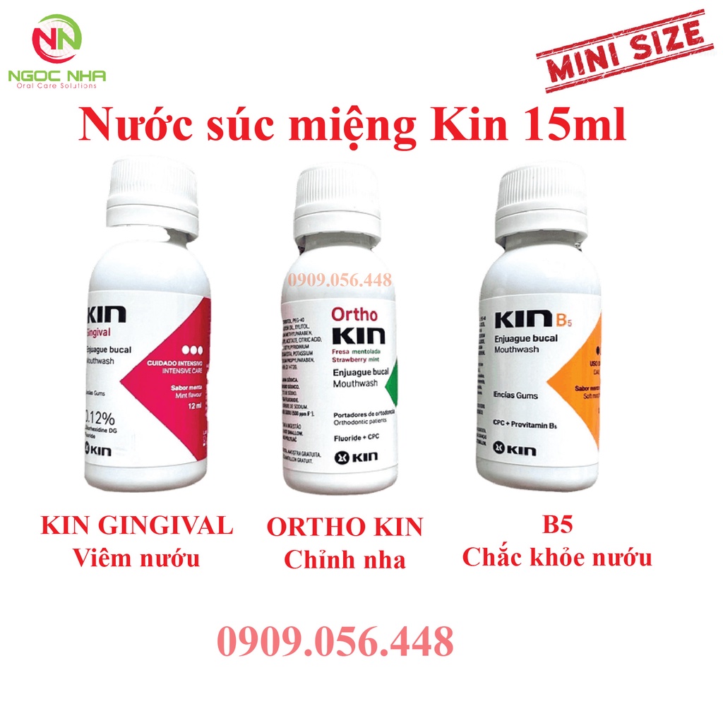 [Mini size 12ml] Nước súc miệng Kin chai nhỏ12 ml (Kin Gingival, Ortho ...