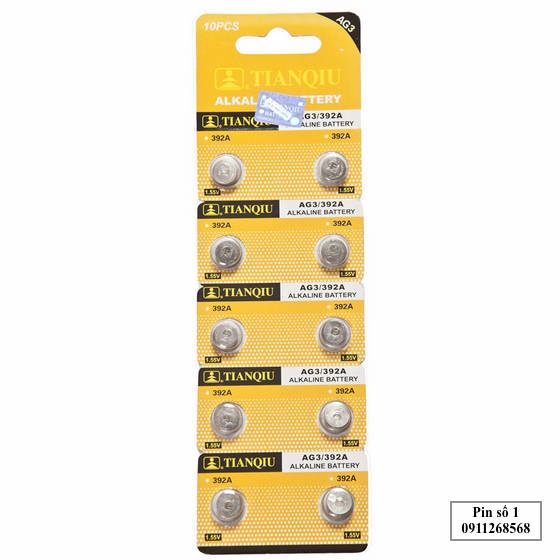 Vỉ 10 viên pin nút LR41 AG3 392 Tianqiu GIÁ RẺ | Shopee Việt Nam
