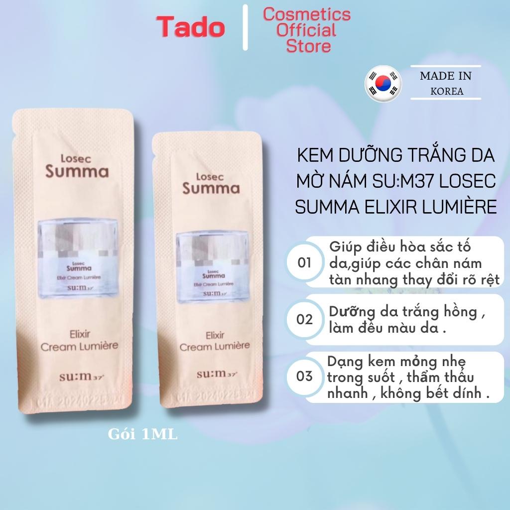 Kem dưỡng trắng da mờ nám Sum losec summa elixir cream gói 1ml - kem ...