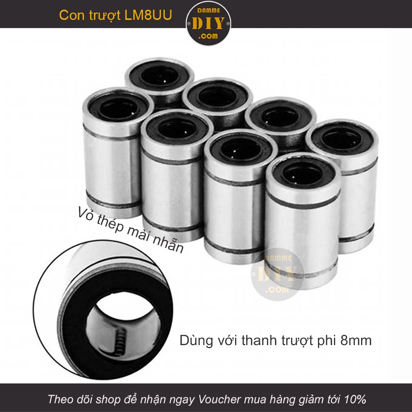 Con trượt bi LM8UU - LM10UU bộ dẫn truyền động máy in 3d máy khắc laser ...