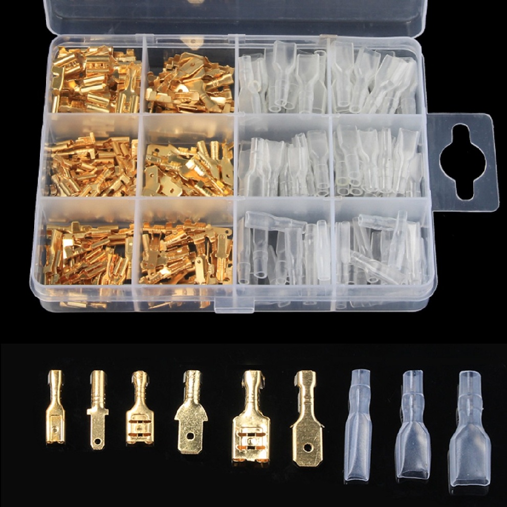 270x Terminal Electrical Wire Crimp Connectors Male Female Spade ...