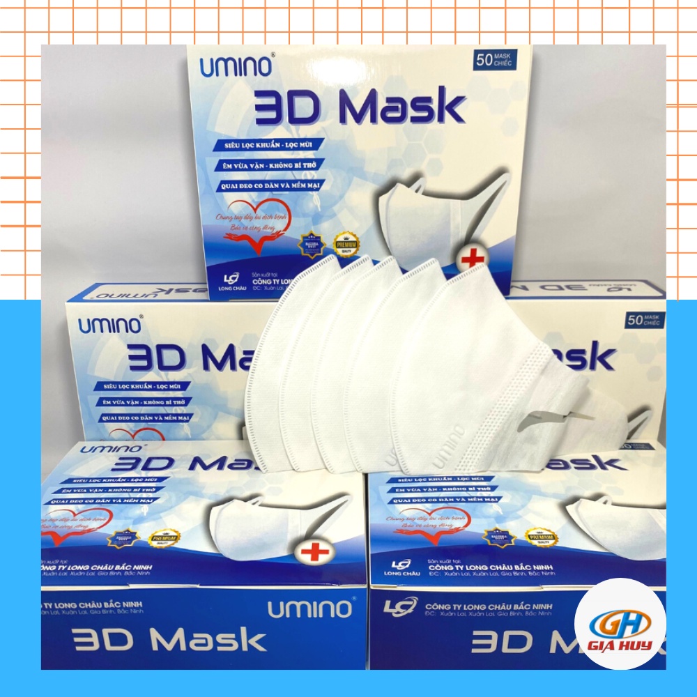 Khẩu trang 3D Mask Umino hàng chính hãng hộp 50 cái | Shopee Việt Nam
