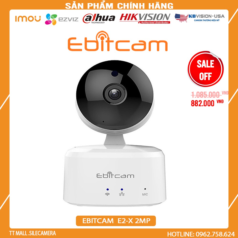 Camera IP WIFI không dây Ebitcam 2mp quay quét 360 | Shopee Việt Nam