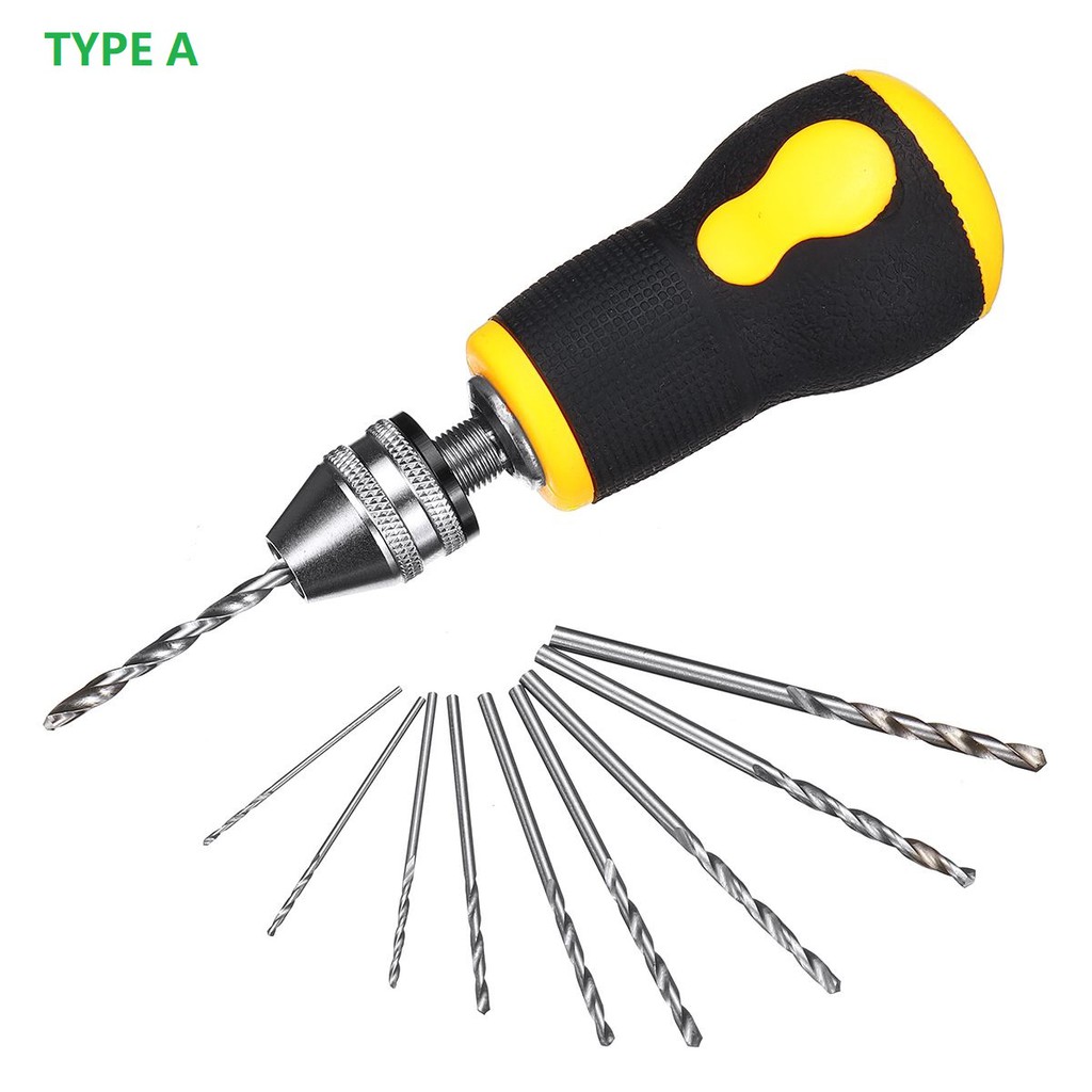 Máy Khoan Cầm Tay Mini + 10 Mũi Khoan Xoắn Dùng Làm Trang Sức Thủ Công ...