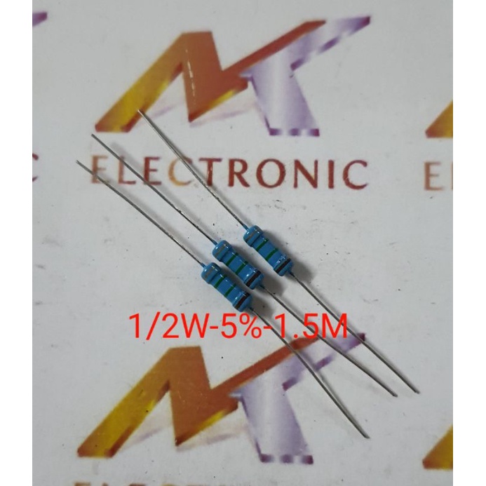 Điện trở 1/2W 5% 1,5 mega 1.5M 1,5MΩ 0,5 watt màng carbon ( Combo 10 ...