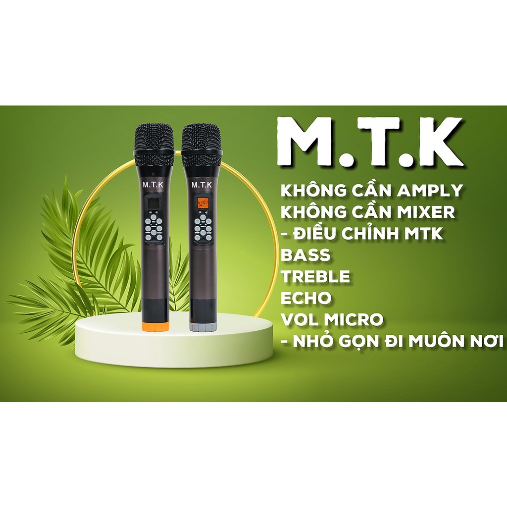 Micro không dây đa năng MTK 1A ( có thể tuỳ chỉnh Bass, Treble ) - Có Màn Hình Hiển Thị Số ...