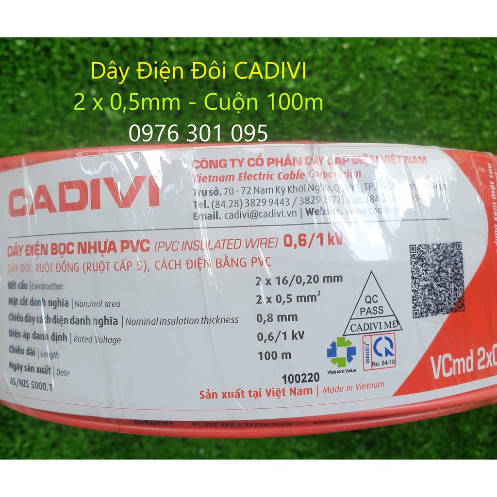 Dây Điện ĐÔI [cadivi] - Cuộn 50m/100m VCmd / 2x0.5 - 2x0.75 - 2x1.0 ...