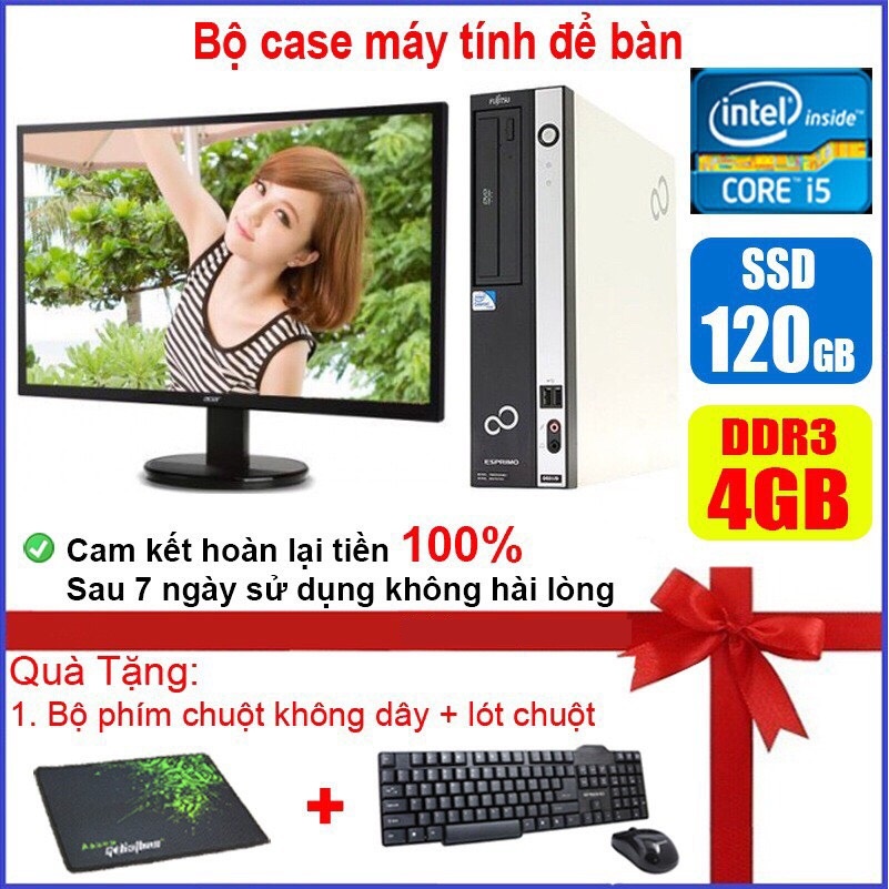 Bộ case máy tính để bàn Fujitsu CPU Core i7 / i5 / i3 / Ram 4GB / SSD ...