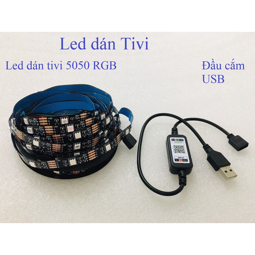 LED dán TIVI 5050 RGB 5V, USB sử dụng APP qua điện thoại | Shopee Việt Nam
