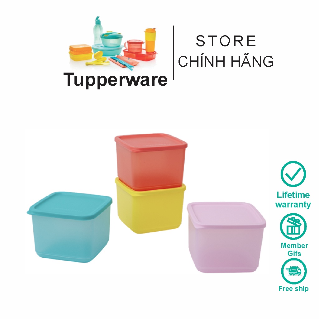 Bộ Hộp BQTP Medium Square Round. Hàng chính hãng Tupperware | Shopee ...