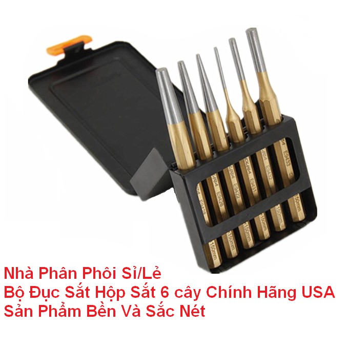 [ChínhHãng]Bộ đục sắt tròn 6 cây hộp sắt nhập khẩu chính hãng Mỹ nhập ...