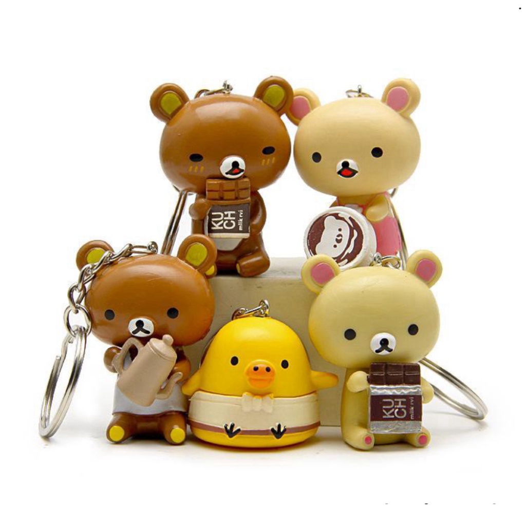 Móc Khóa Kawaii Squishy Rilakkuma Key Chain Bear Making Food | Shopee ...