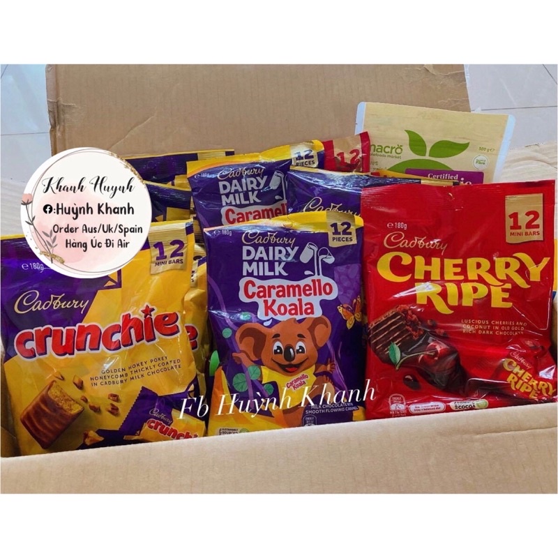 Socola Cadbury Crunchie Chocolate /Cherry Ripe /Picnic/ Caramilk/Twirl ...