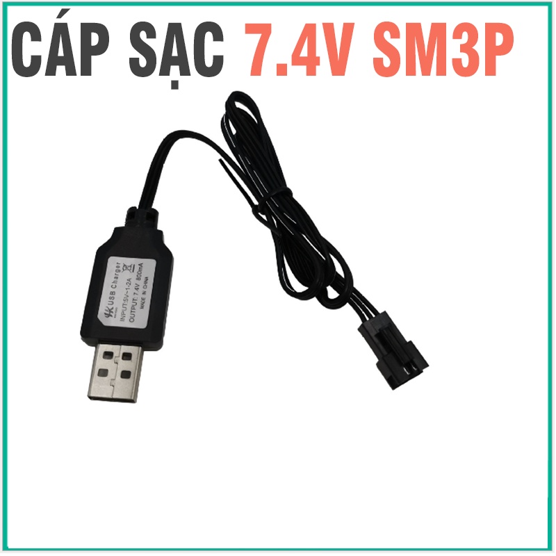Cáp sạc 7.4v cổng nối SM-3P (SM3P) dùng sạc cho pin xe mô hình điều khiển từ xa | Shopee Việt Nam