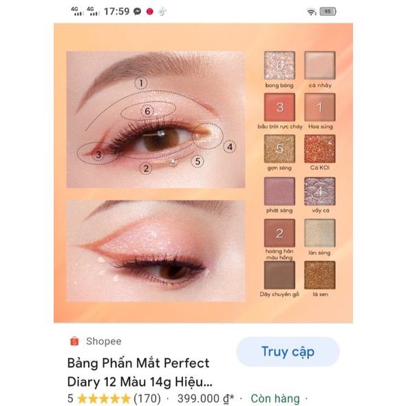 bảng phấn mắt Perfect diary 12ô. | Shopee Việt Nam