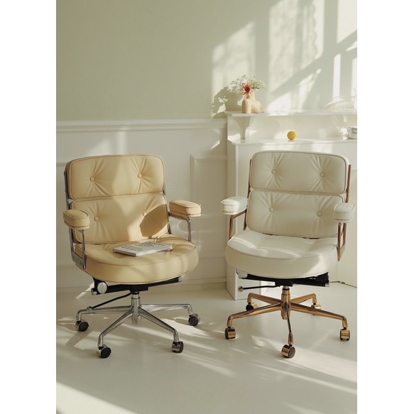 [ Sẵn trắng kem ] Ghế văn phòng Robin Eames Chair nhiều màu xoay 360 độ ...