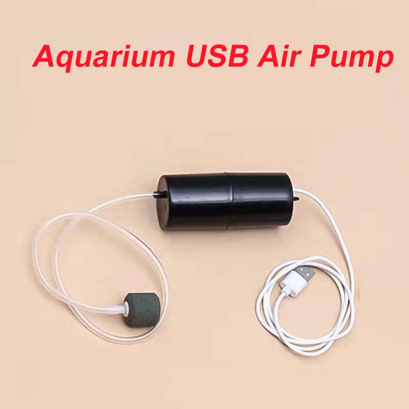 AQUARZOO USB Portable Mini Aquarium Air Pump,Fish Tank Portable Oxygen Pump for Aquarium, Air ...