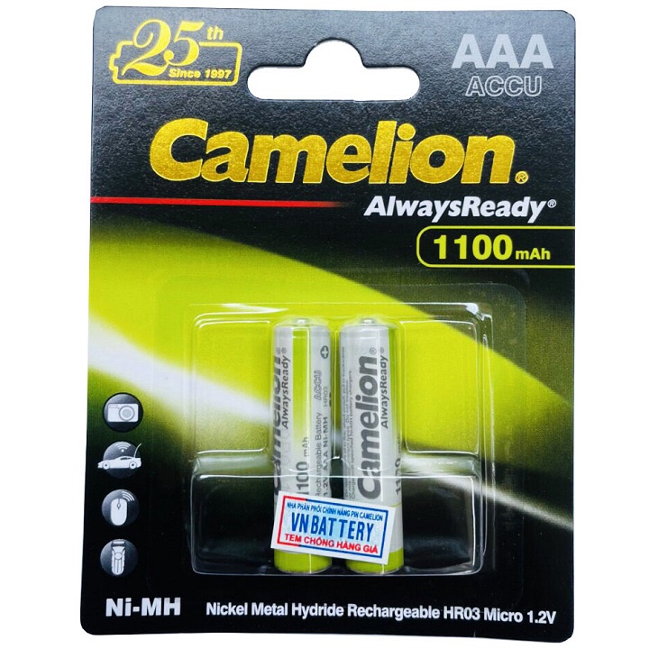 Pin sạc AAA Camelion AlwaysReady 1100mAh - Vỉ 2 viên | Shopee Việt Nam
