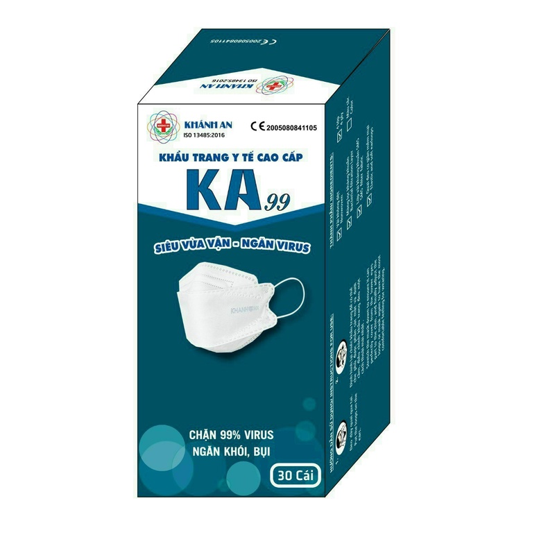 KA99 KHẨU TRANG Y TẾ KA99 (4D KF94) HỘP 30 CÁI KHÁNH AN (MÀU TRẮNG ...