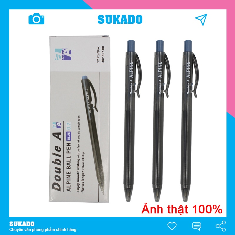 Bút bi Double A [Hộp 12 cây], Alpine DBP-507-BB SUKADO | Shopee Việt Nam