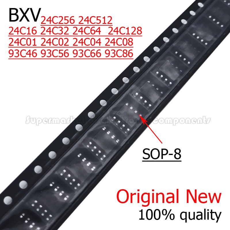 Bộ 10 Chip 24C01 24C02 24C04 24C08 24C16 24C32 24C64 24C128 24C256 24C512 93C46 93C56 93C66 ...