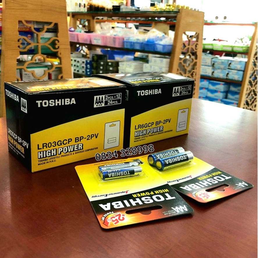 Pin Tiểu 2A (AA), 3A (AAA): Toshiba Alkaline (Vỉ 2 Viên - Pin Thật Chính Hãng) | Shopee Việt Nam