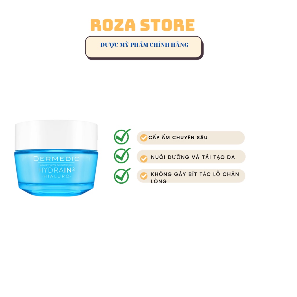 [CHÍNH HÃNG] Kem dưỡng ẩm đêm cho da khô DERMEDIC Hydrain Ultra ...