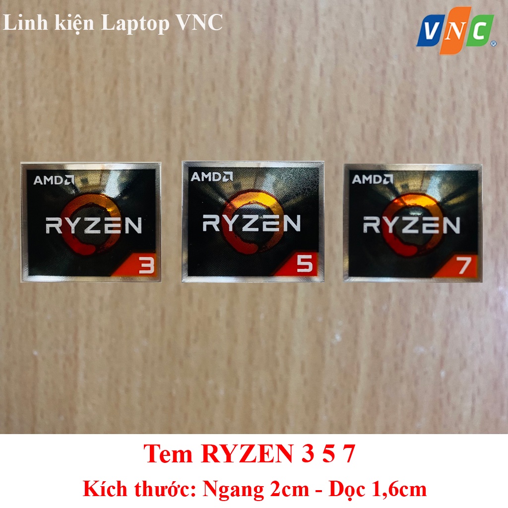 💥 Tem dán Sticker AMD RYZEN 3/ 5/7 Thay Tem Máy Tính - Tem Laptop ...
