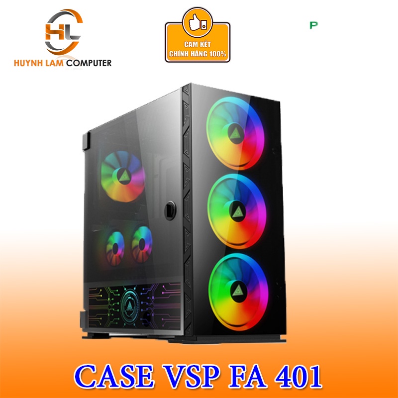 Vỏ máy tính Case VSP FA 401 (ATX, M-ATX, ITX) Kính cường lực (Tặng 4 ...
