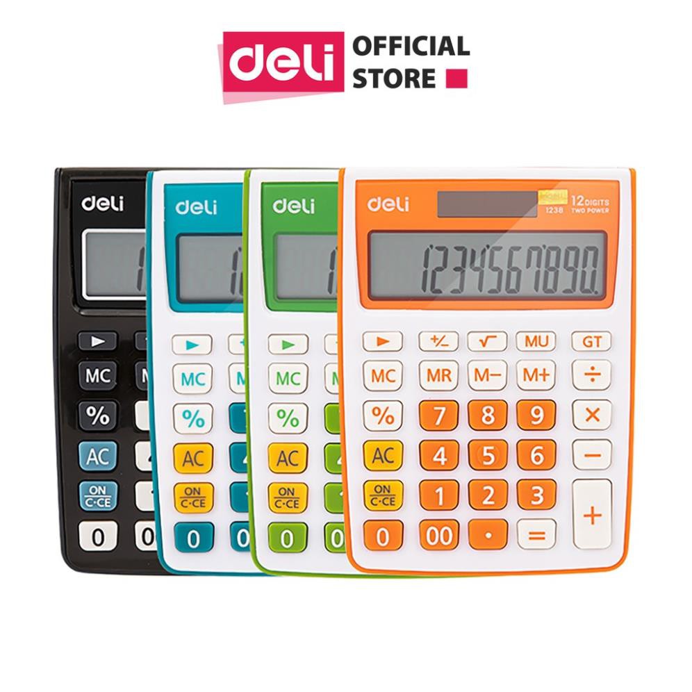Máy tính kỹ thuật 12 số Deli E1238 - Đen, Cam, Xanh dương, Xanh lá ...