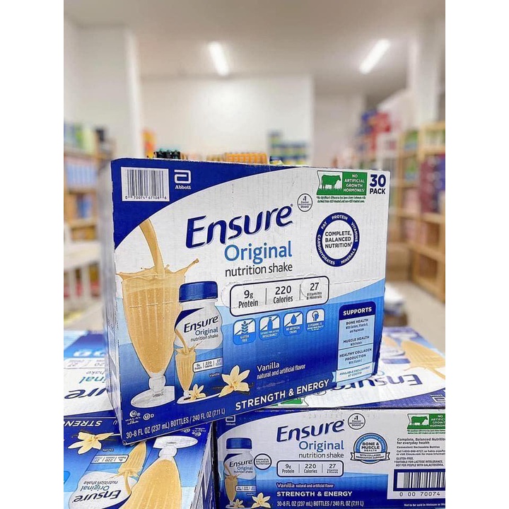 [ Date 01/2025 ] Thùng 30 Chai Sữa nước Ensure Vani Mỹ 237ml x 30 chai ...