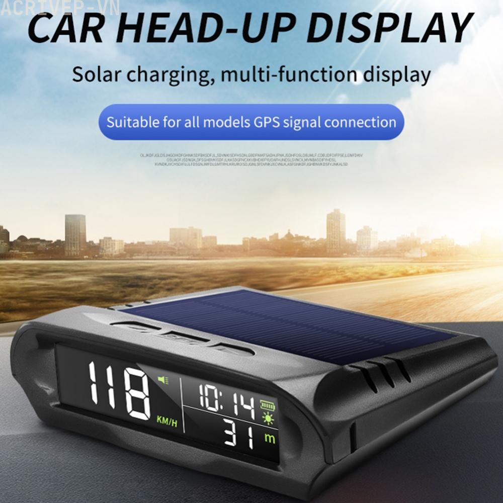 Wireless Car HUD Head Up Display Solar Panel Digital Speedometer ...
