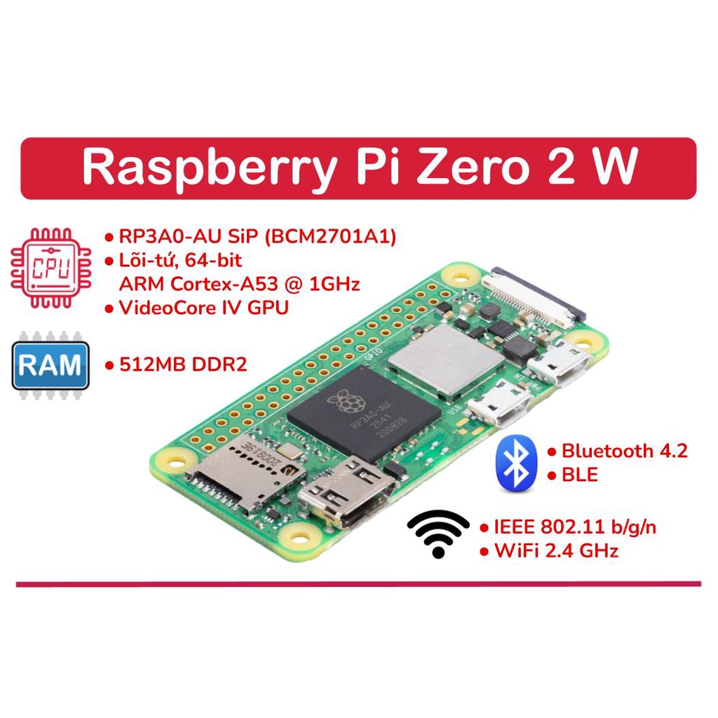 Raspberry Pi Zero 2 W (Wireless) Header có màu | Shopee Việt Nam