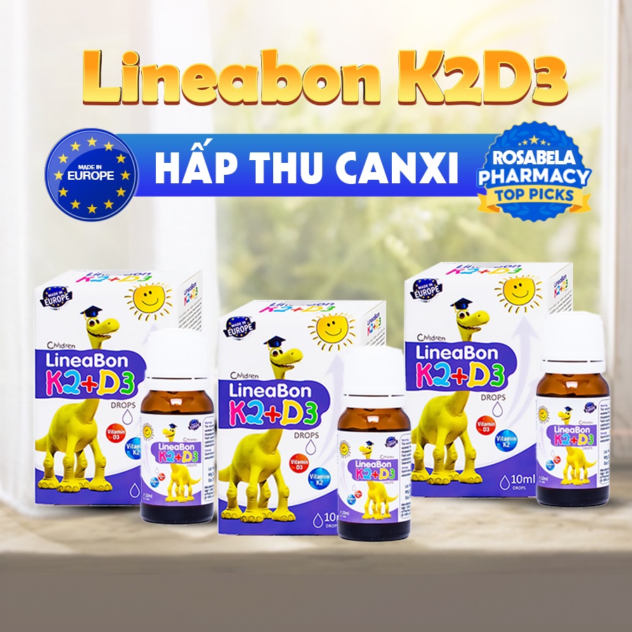 Lineabon K2D3 bổ sung vitamin giúp tăng cường hấp thu canxi tối đa trẻ ...