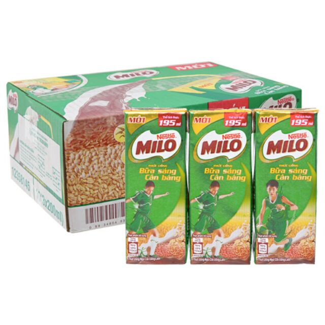 Thùng 30 hộp thức uống ngũ cốc Milo Bữa sáng cân bằng 195ml | Shopee Việt Nam