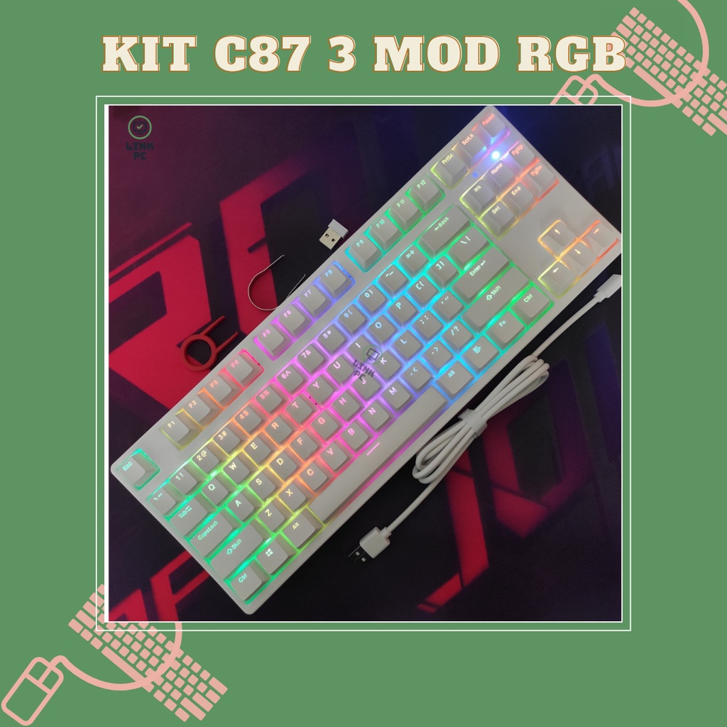 KIT Phím cơ C87 RGB Bluetooth - 2.4Hz- Type C NEW BOX | Shopee Việt Nam