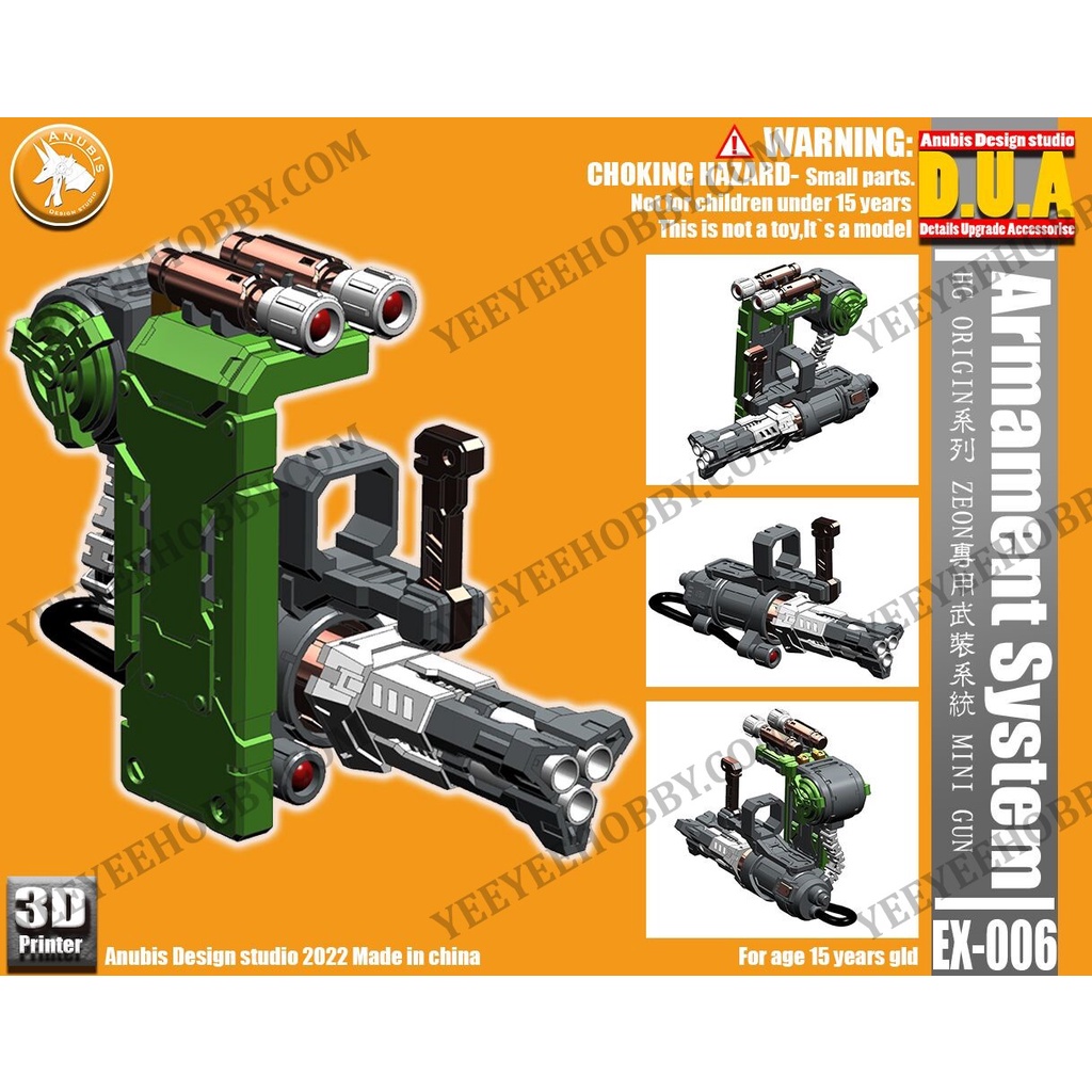 PHỤ KIỆN MOD ANUBIS - MÔ HÌNH IN 3D HG RG 1/144 ORIGIN ZEON MINI GUN ...