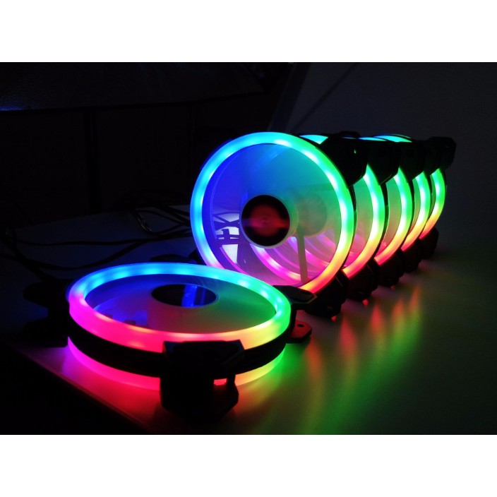 Bộ 3 Fan kèm Hub và điều khiển Led RGB COOLMON SUNSHINE R6-120 | Shopee ...